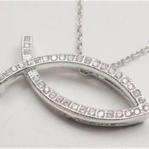 Jewelry | Nautical Sparkling Stones Fish Symbol Necklace | Poshmark